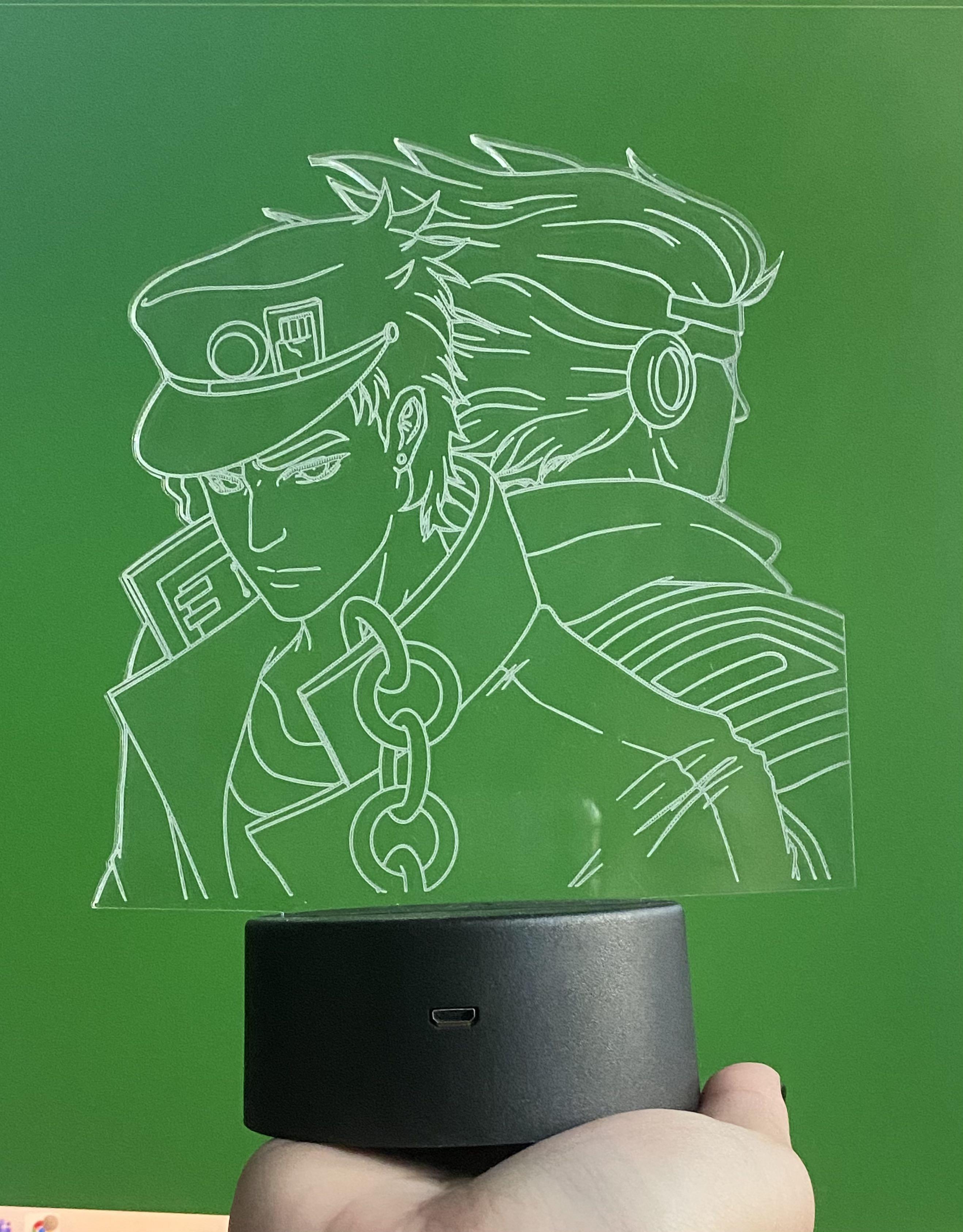 Otaku Lamps Jotaro JJBA LED light, Furniture & Home Living, Lighting ...