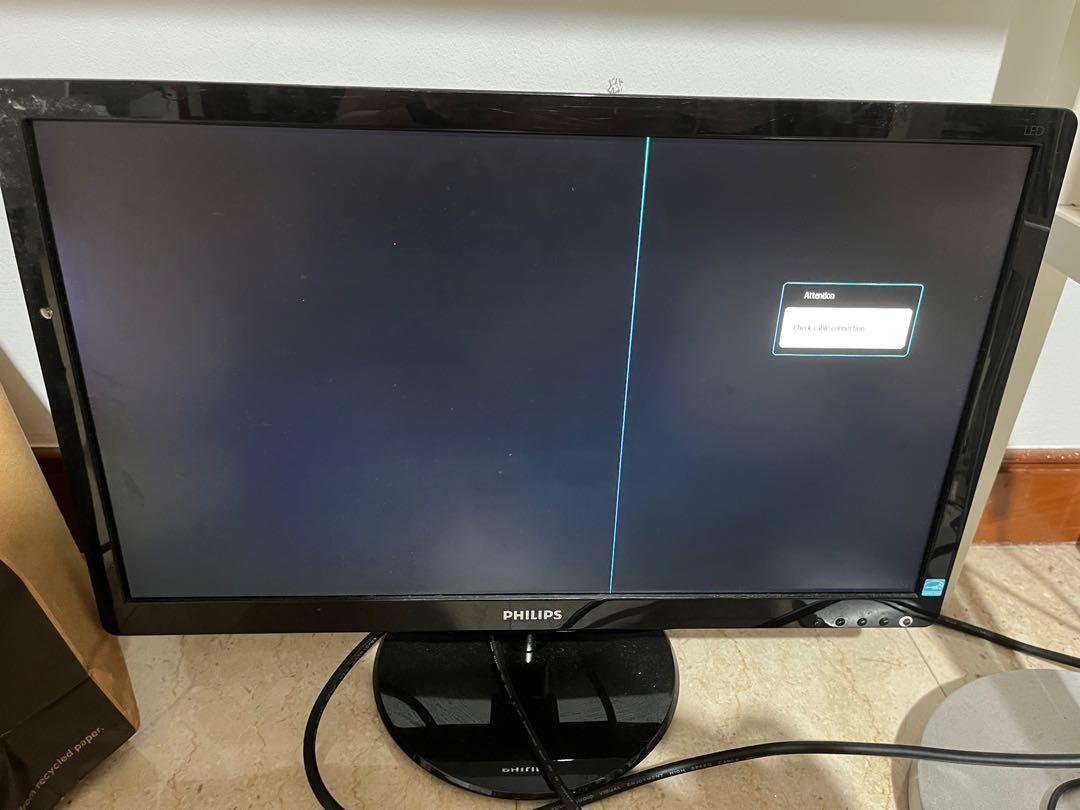 Phillips monitor with line on display, Computers & Tech, Parts ...
