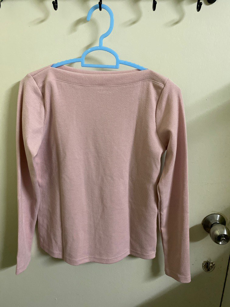 Pink Knitted Top, Women's Fashion, Tops, Longsleeves on Carousell