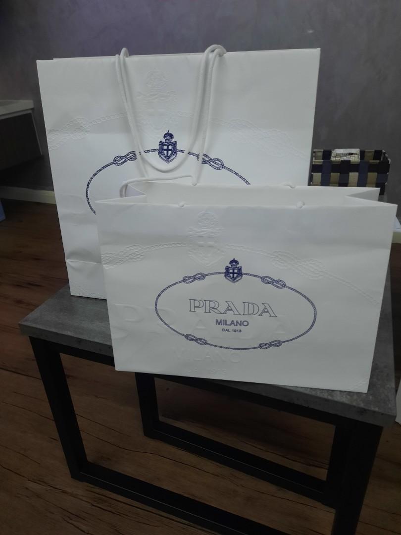 Prada Paper Bag (medium and large), Luxury, Bags & Wallets on Carousell