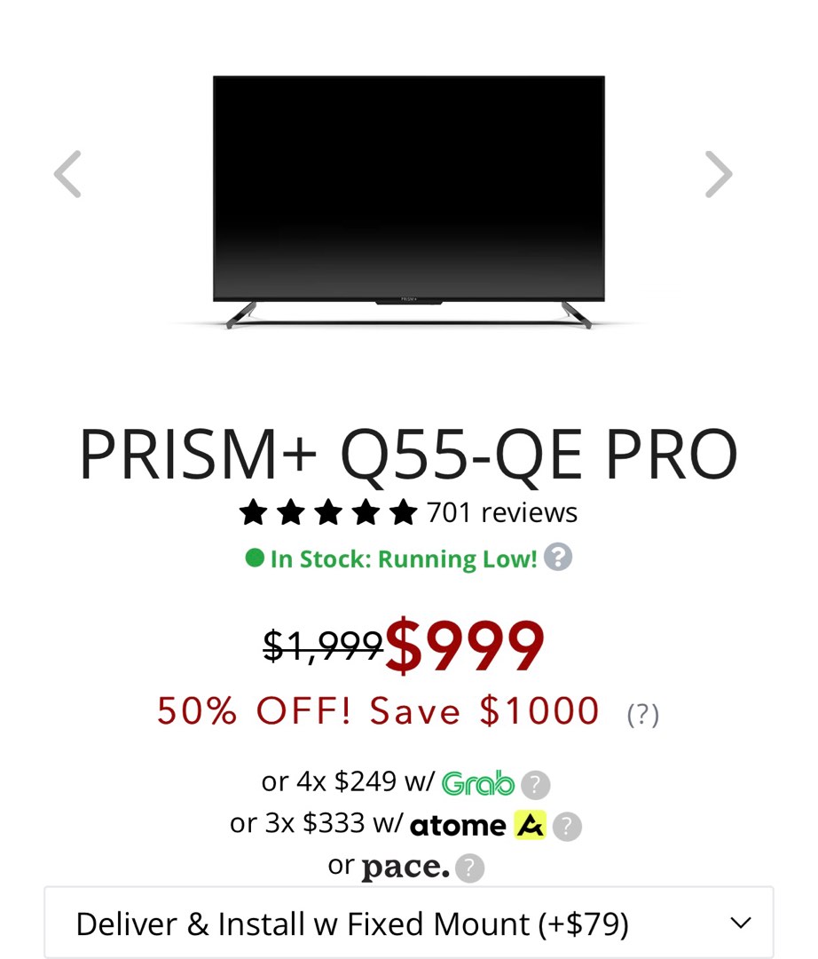 Prism+ Q55-QE PRO, TV & Home Appliances, TV & Entertainment, TV on ...