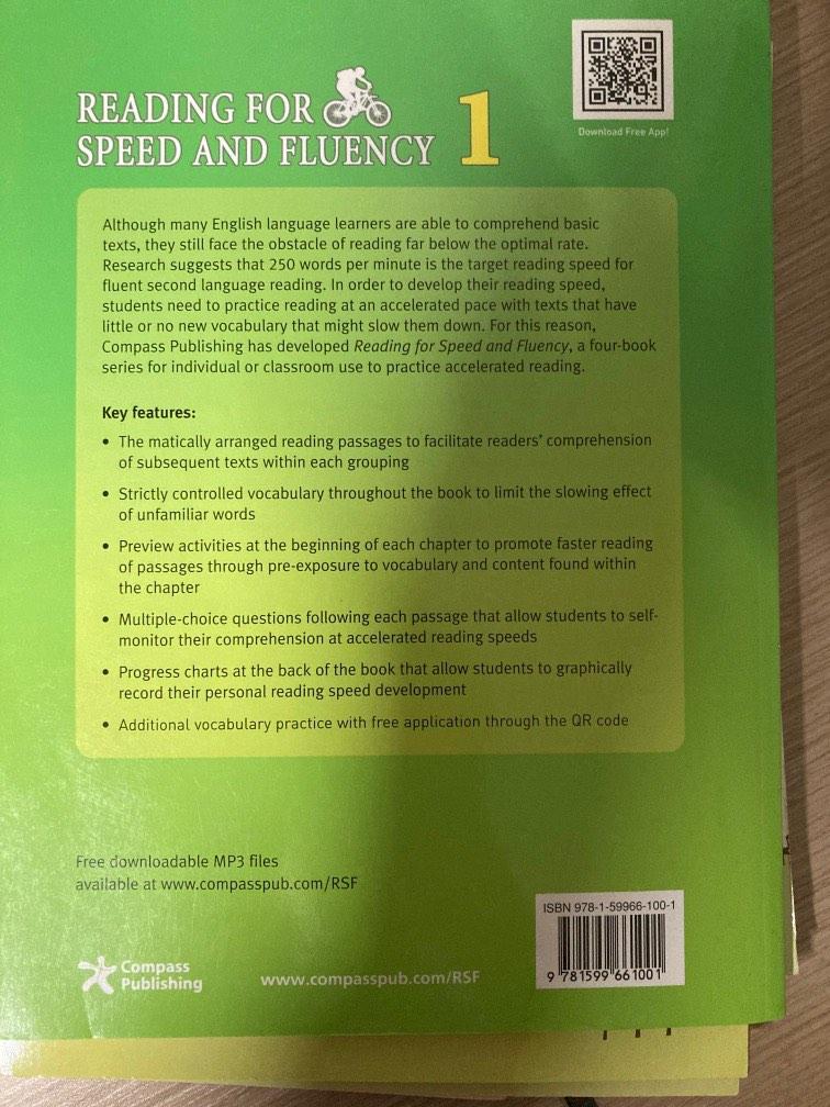 Reading for speed and fluency 1, 興趣及遊戲, 書本 & 文具, 教科書 - Carousell