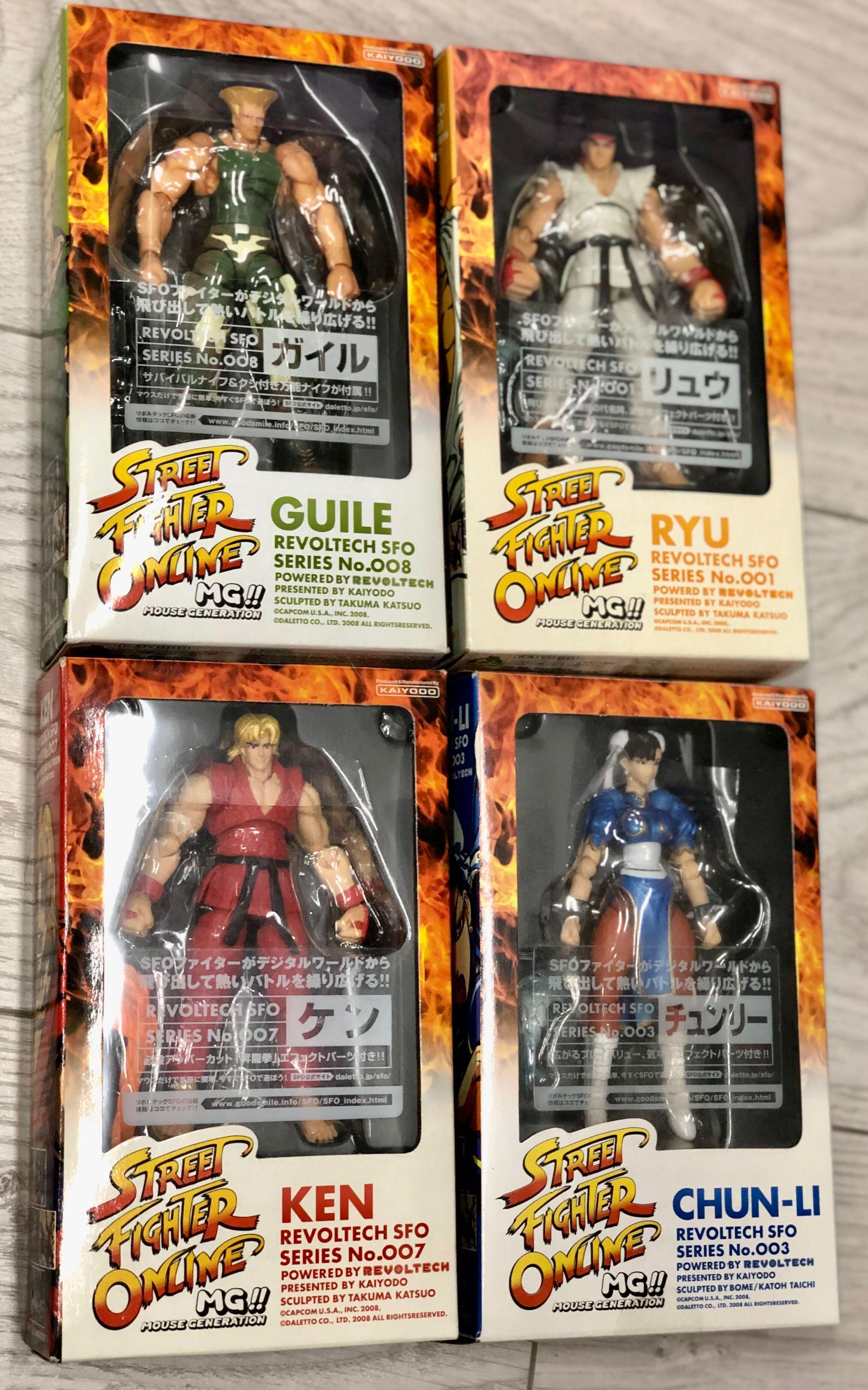 Revoltech Street Fighter Online Series No.001 003 007 008 KEN,RYU,Chun ...