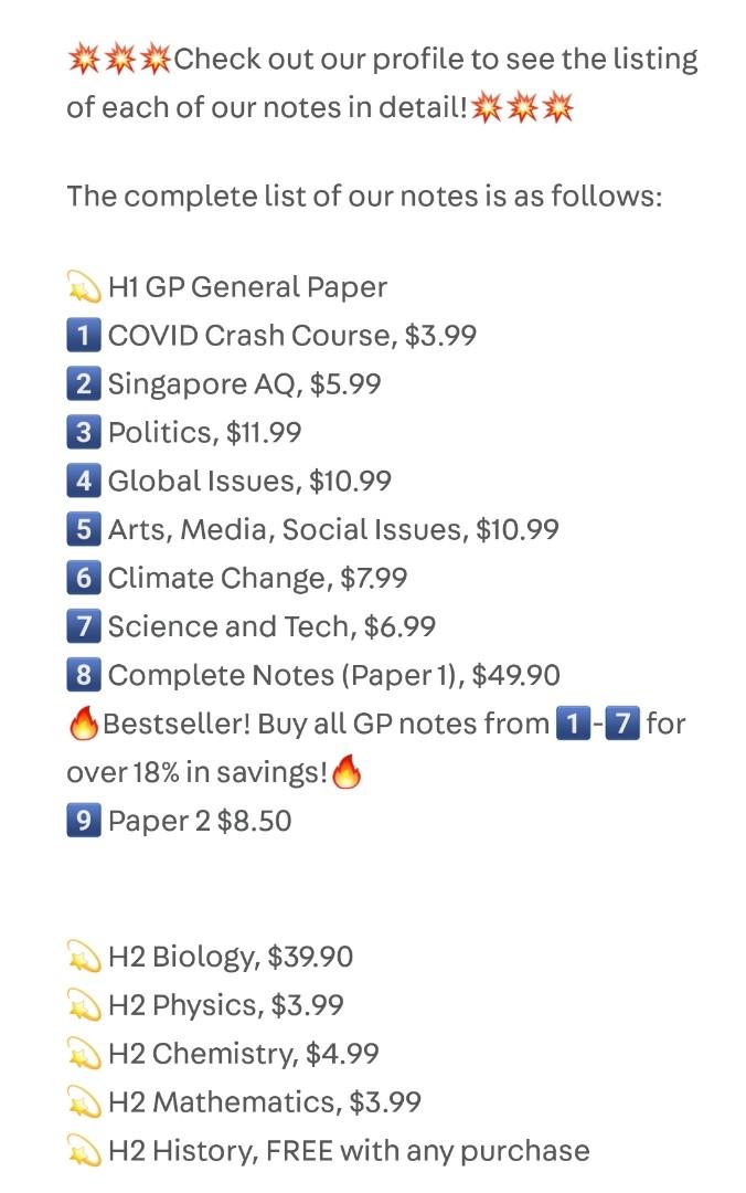 RI Students A Lvl JC Exam Notes (90RP Raffles RJC Digital H1 General ...