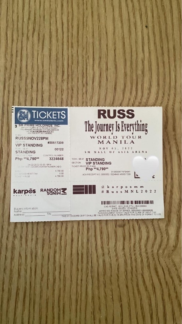 RUSS MANILA CONCERT NOV3 2022, Tickets & Vouchers, Event Tickets on ...