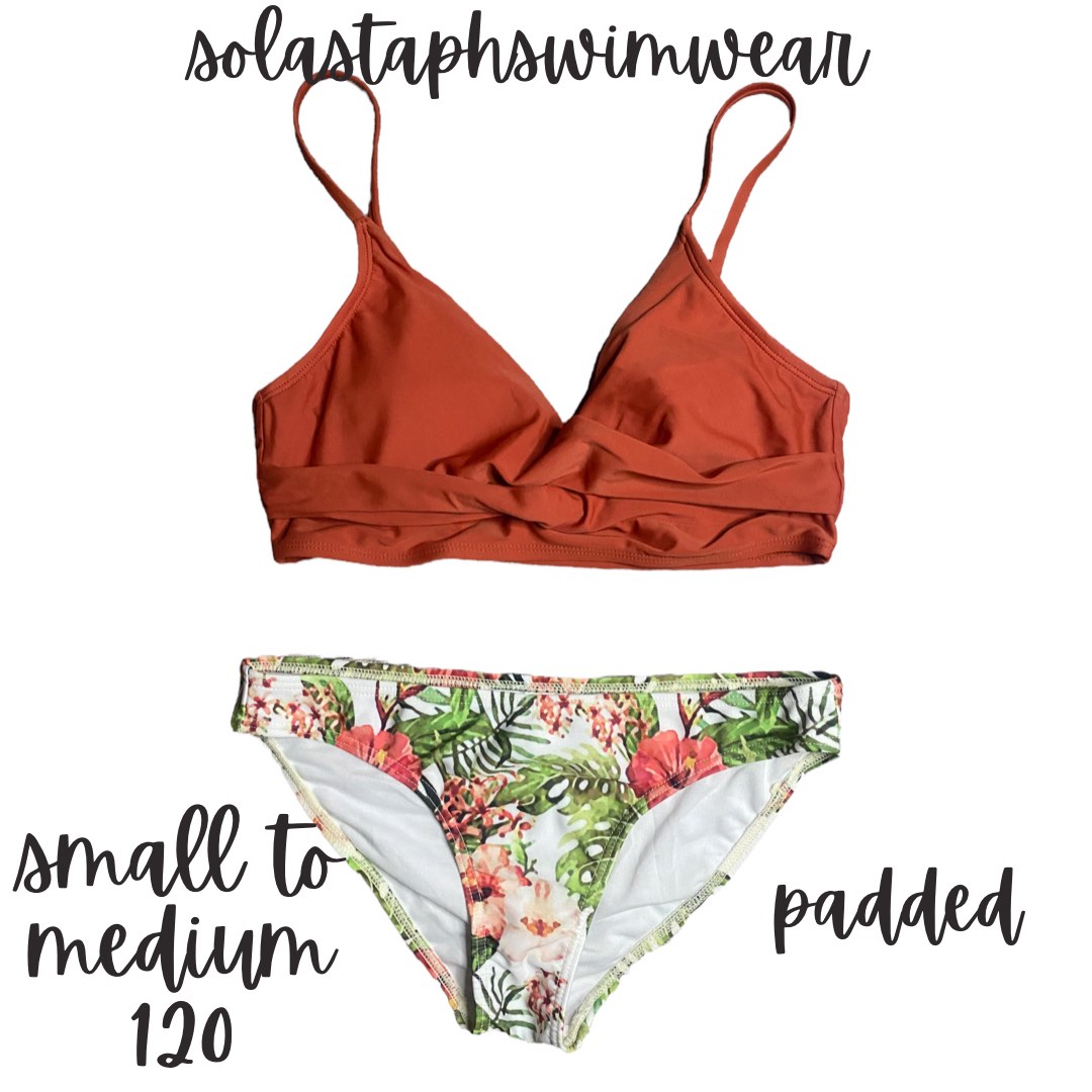 Rust Floral Bikini, Women's Fashion, Swimwear, Bikinis & Swimsuits on ...