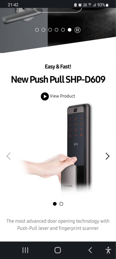 samsung shp-D609 digital door lock, Furniture & Home Living, Security ...