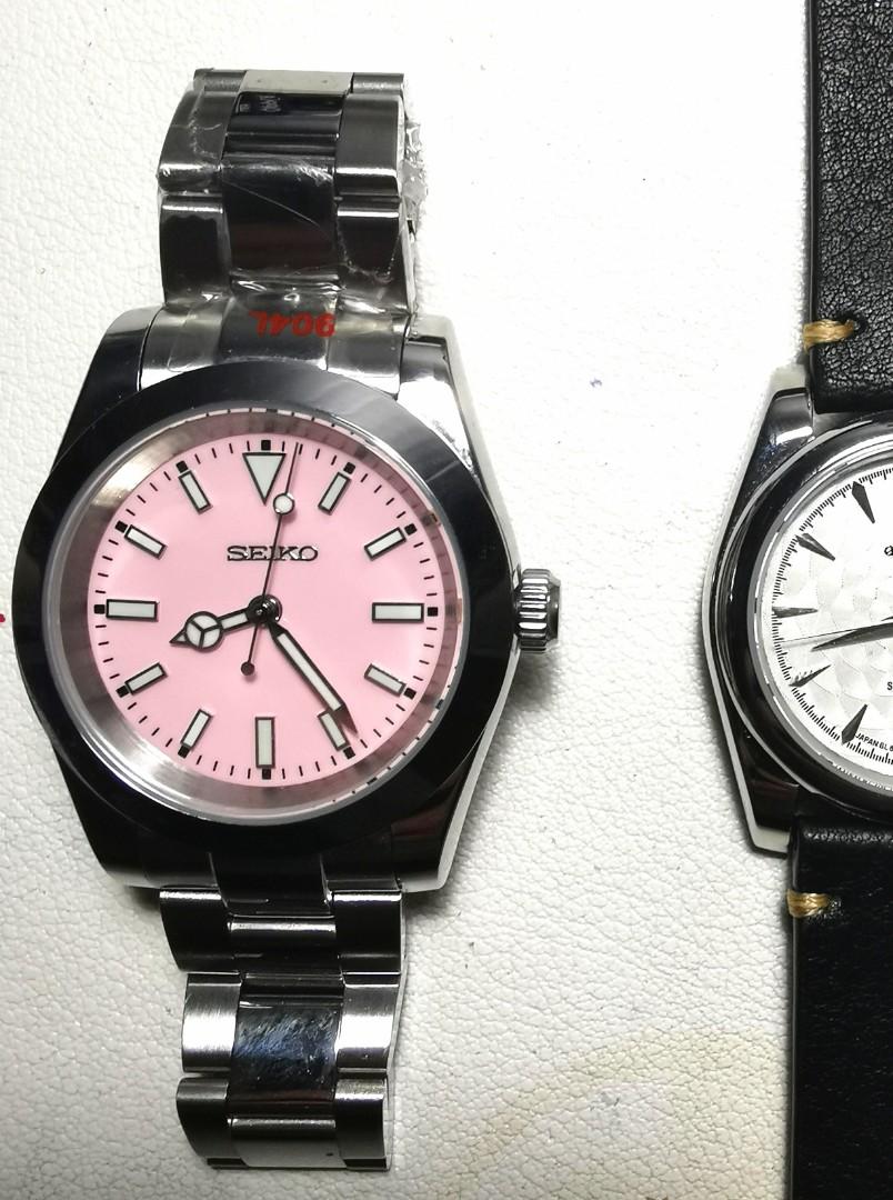 Seiko Mod Pink Dial 39mm NH35 Automatic movement, Men's Fashion ...