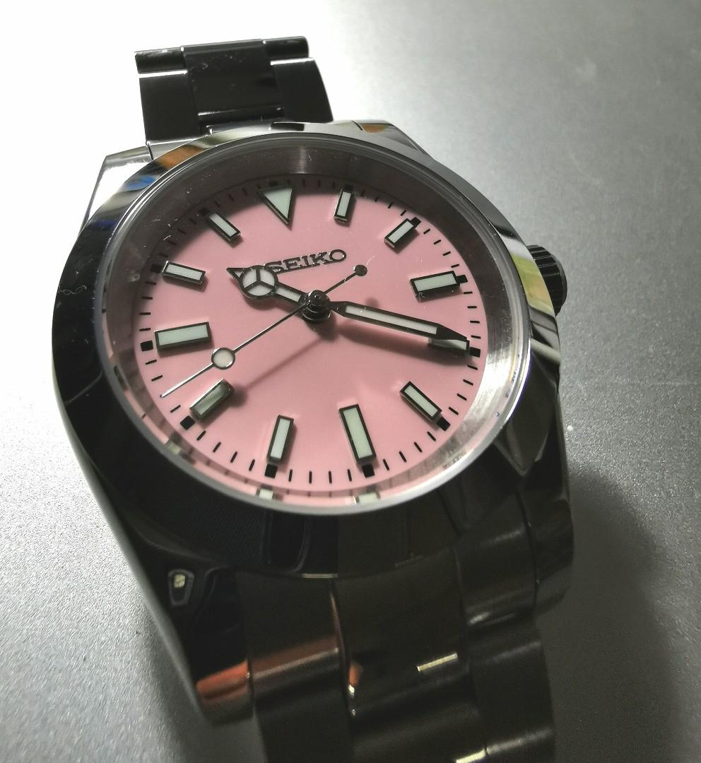 Seiko Mod Pink Dial 39mm NH35 Automatic movement, Men's Fashion ...