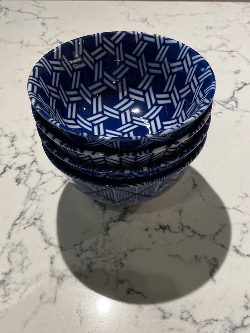 Set of 4 rice bowls (made in Japan), Furniture & Home Living ...