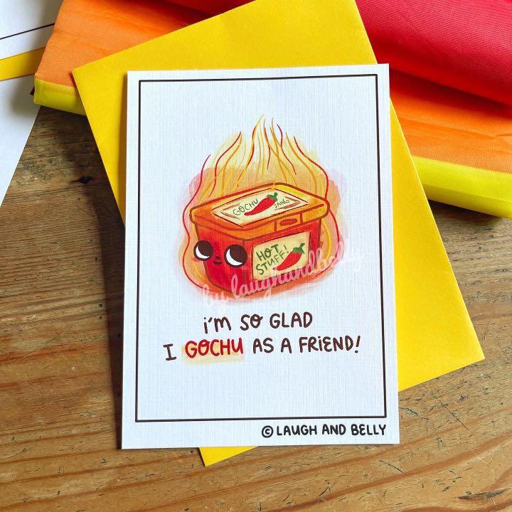 Singapore Asian Food Pun Illustration | A6 Postcards Art Print Greeting ...