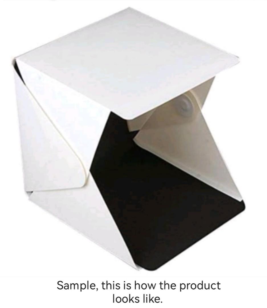 Small Foldable Lightbox with LED Light, Black Backdrop, Approximately ...
