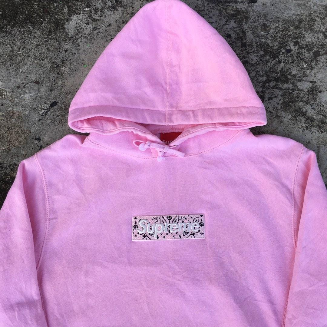 SUPREME BOX LOGO BANDANA (PINK), Men's Fashion, Tops & Sets, Hoodies on ...