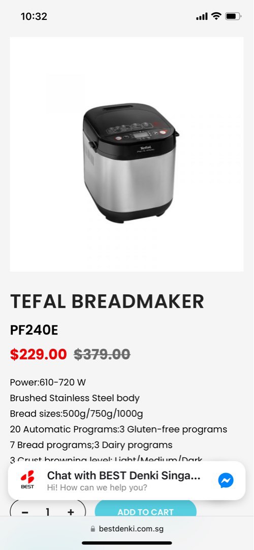 Tefal bread maker PF240E, TV & Home Appliances, Kitchen Appliances ...