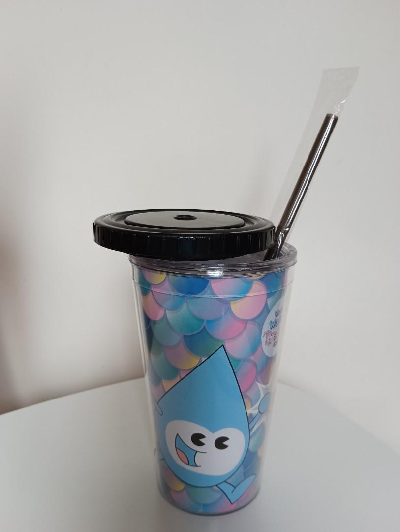Water Wally reusable cup with straw, Furniture & Home Living ...