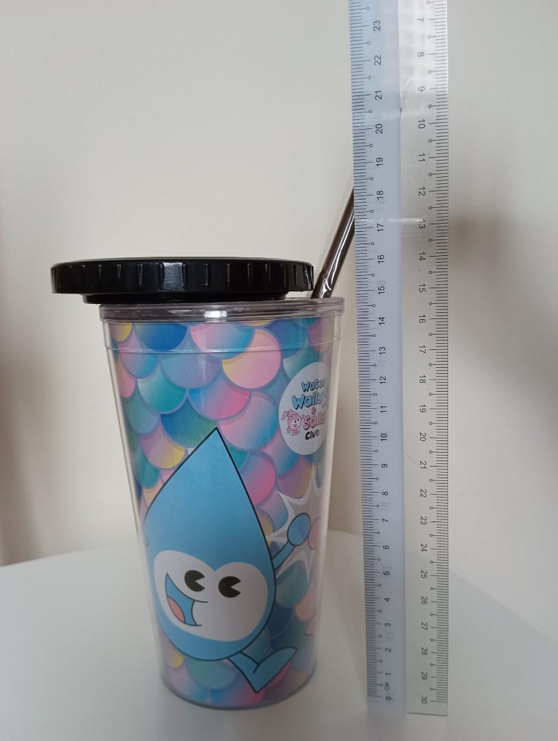Water Wally reusable cup with straw, Furniture & Home Living ...