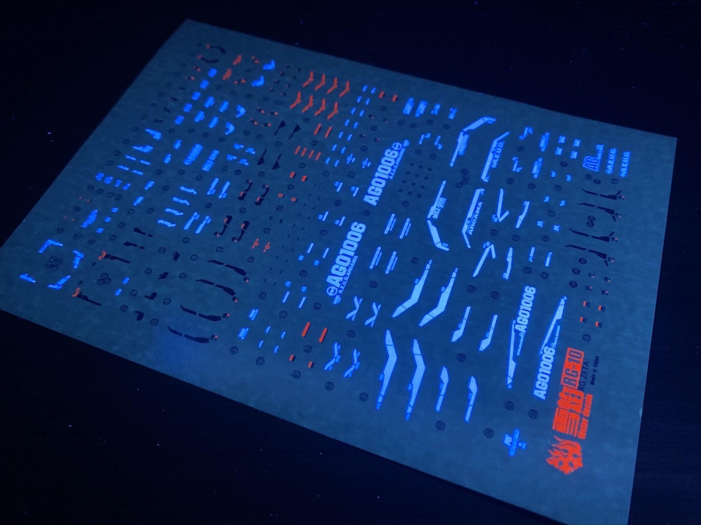 [XY] RG Zeta Gundam Fluorescent Waterslide Decal 1/144 by Xueyan ...