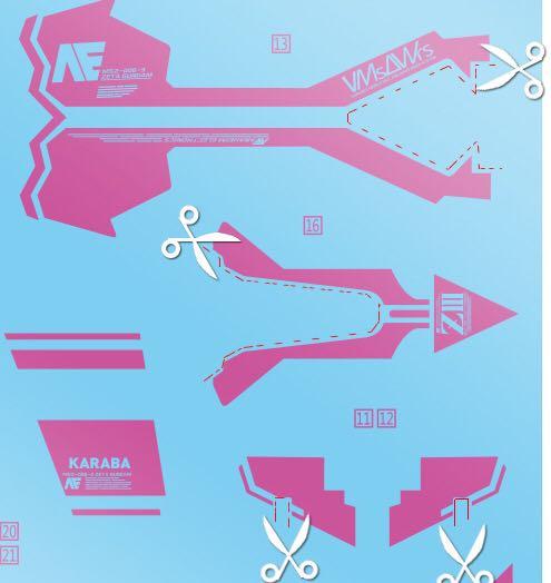 [XY] RG Zeta III Gundam Fluorescent Waterslide Decal 1/144 by Xueyan ...