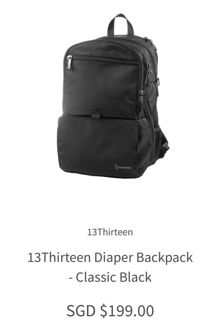 13Thirteen Diaper Backpack - Black, Babies & Kids, Going Out, Diaper Bags & Wetbags on Carousell