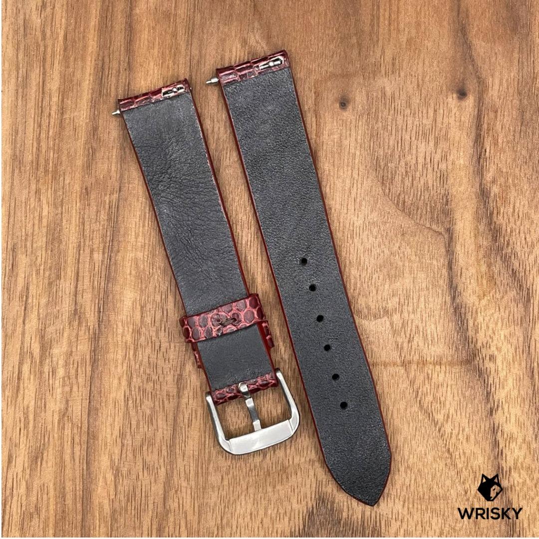 *SOLD* 18/16mm Wine Red Lizard Leather Watch Strap (One Piece only ...
