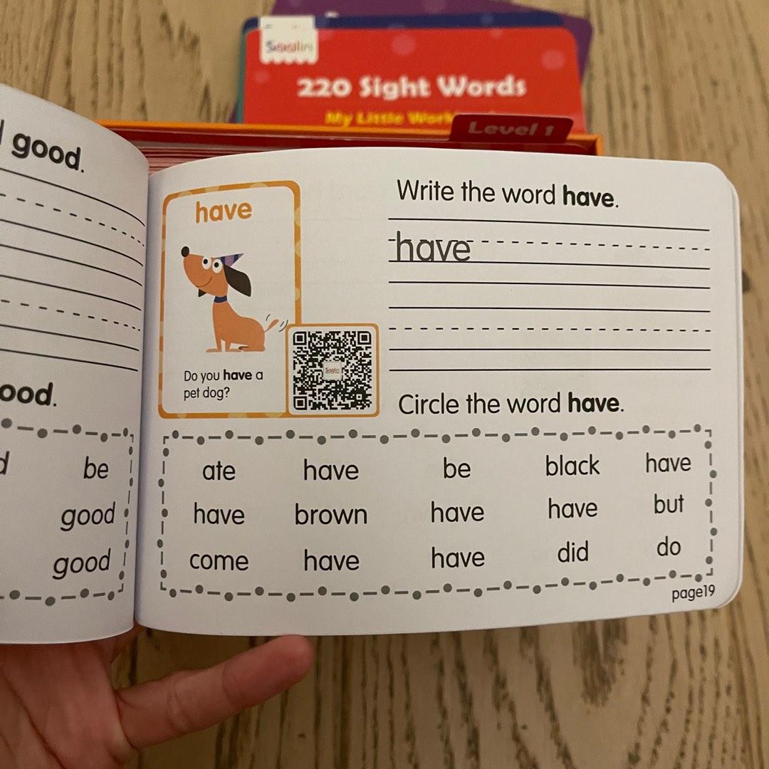 220 sight words cards workbooks, 興趣及遊戲, 書本 & 文具, 書本及雜誌 - 補充練習 - Carousell