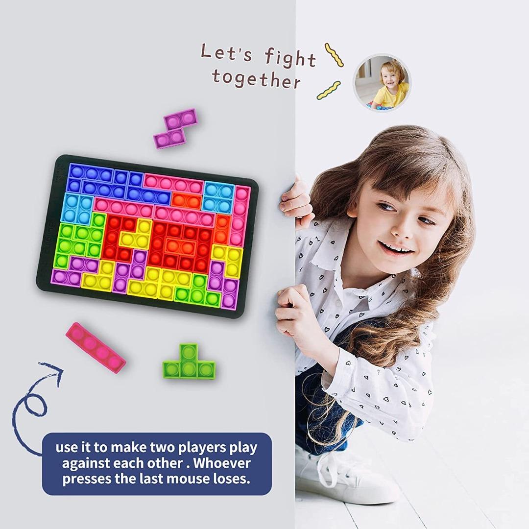 27pcs Tetris Jigsaw Puzzle Pops Its Fidget Toys Anti-stress Push Bubble ...