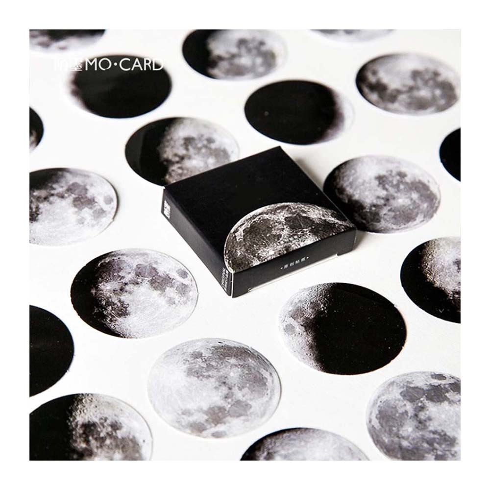 45 moon phase space stickers, full moon stickers, crescent moon mini ...