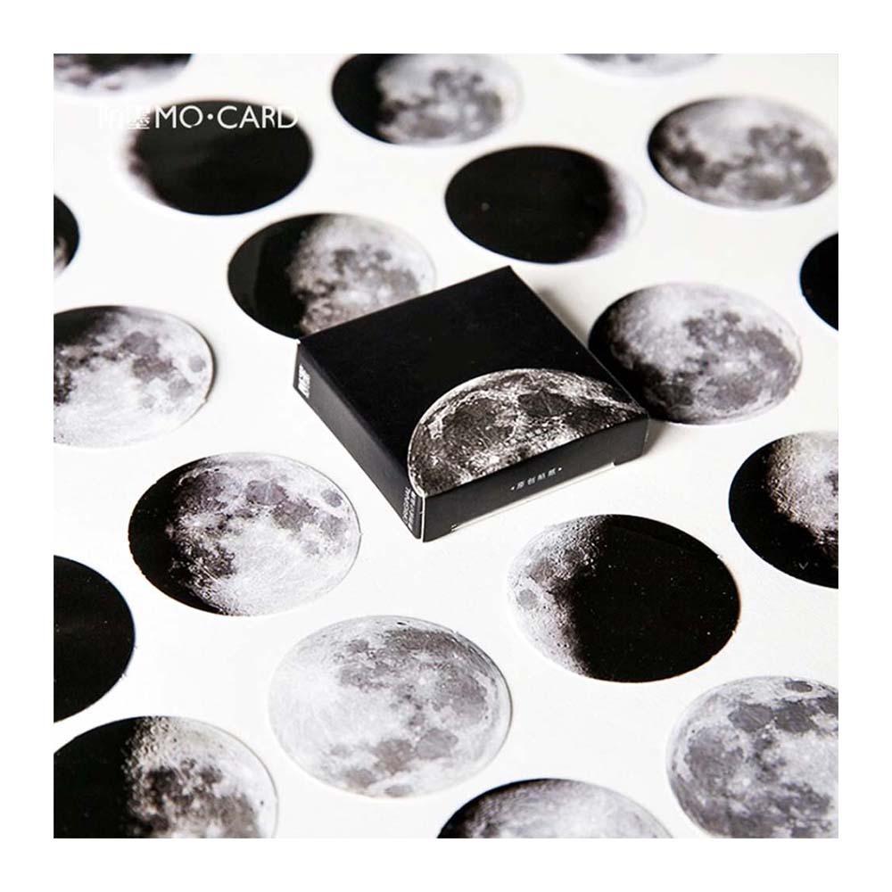 45 moon phase space stickers, full moon stickers, crescent moon mini ...