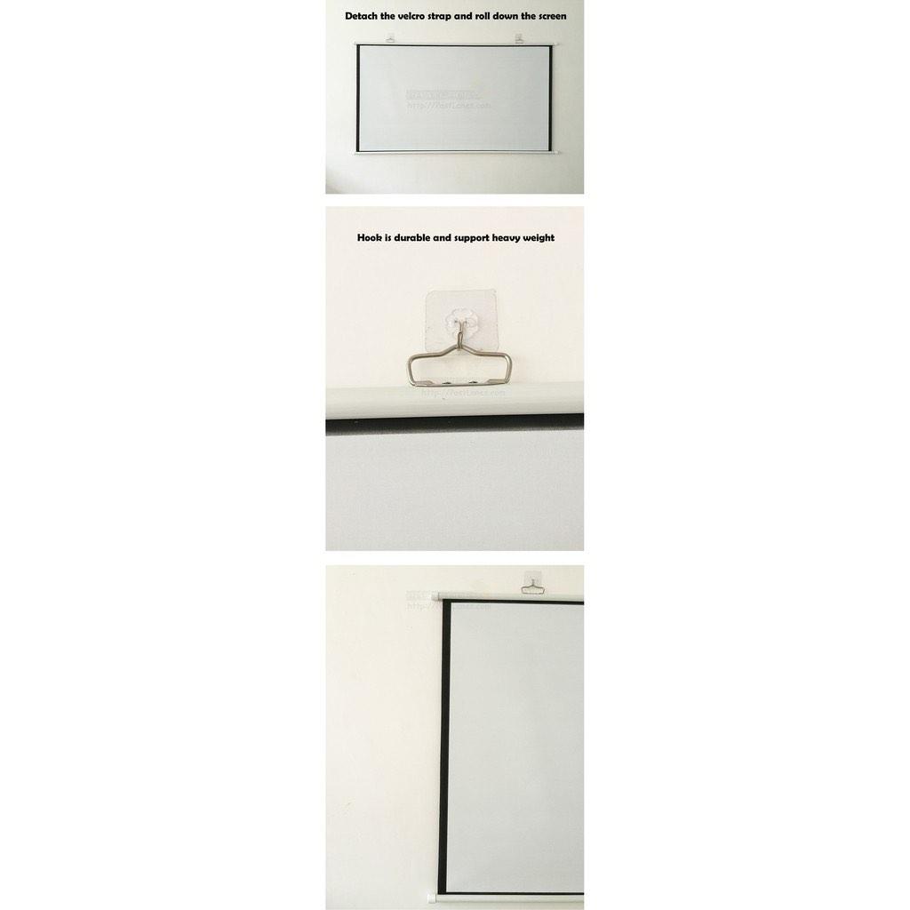 60" Wall Mount Hanging Projector Screen For Movie, Netflix, Youtube ...