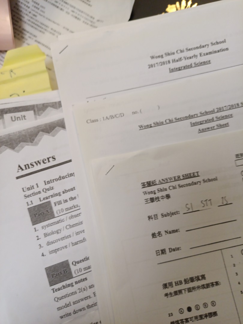 中一科學練習 考試題目 s1 science exam paper exercise, 興趣及遊戲, 書本 & 文具, 補充練習 ...