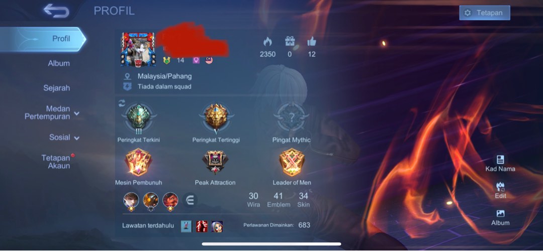 Acc MLBB for sell, Hobbies & Toys, Toys & Games on Carousell