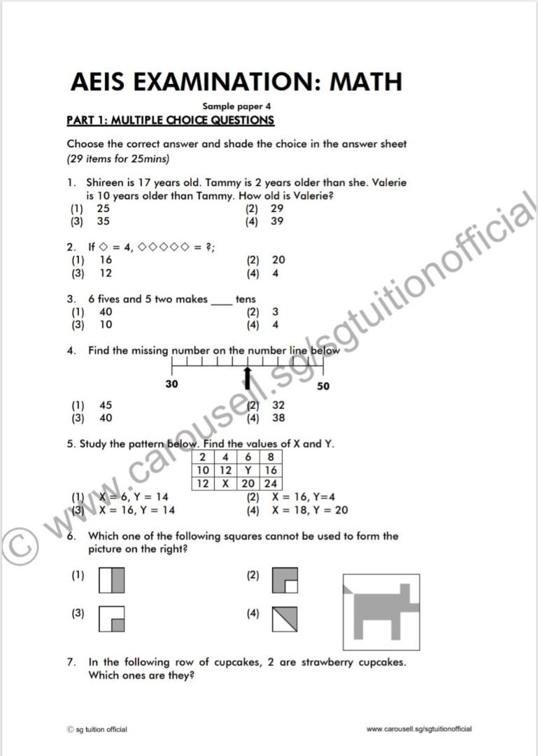 Aeis paper p1 primary 1, Hobbies & Toys, Books & Magazines, Assessment ...