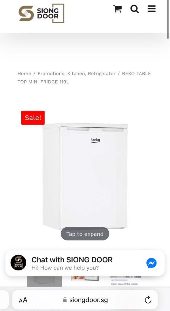 Beko table top mini fridge, TV & Home Appliances, Kitchen Appliances ...
