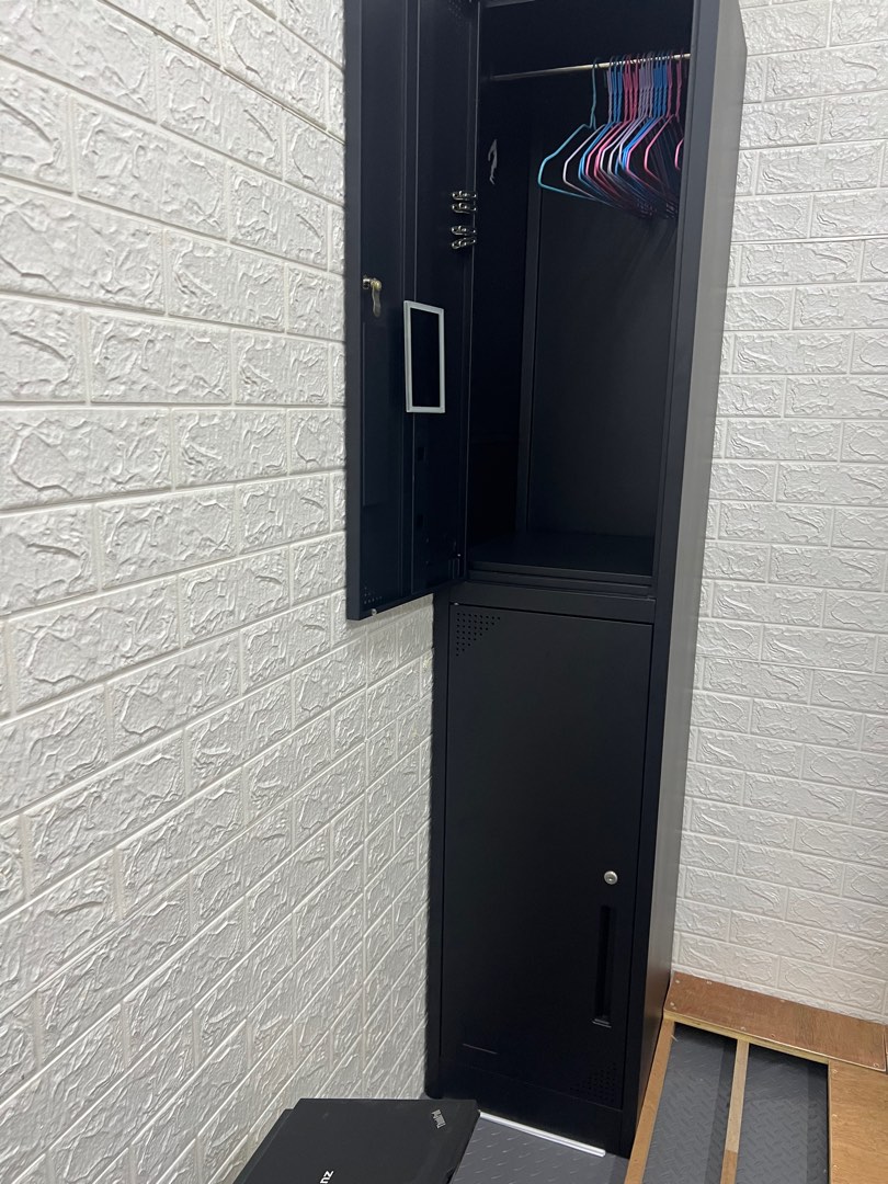 Black metal clothes locker, Furniture & Home Living, Furniture, Shelves ...
