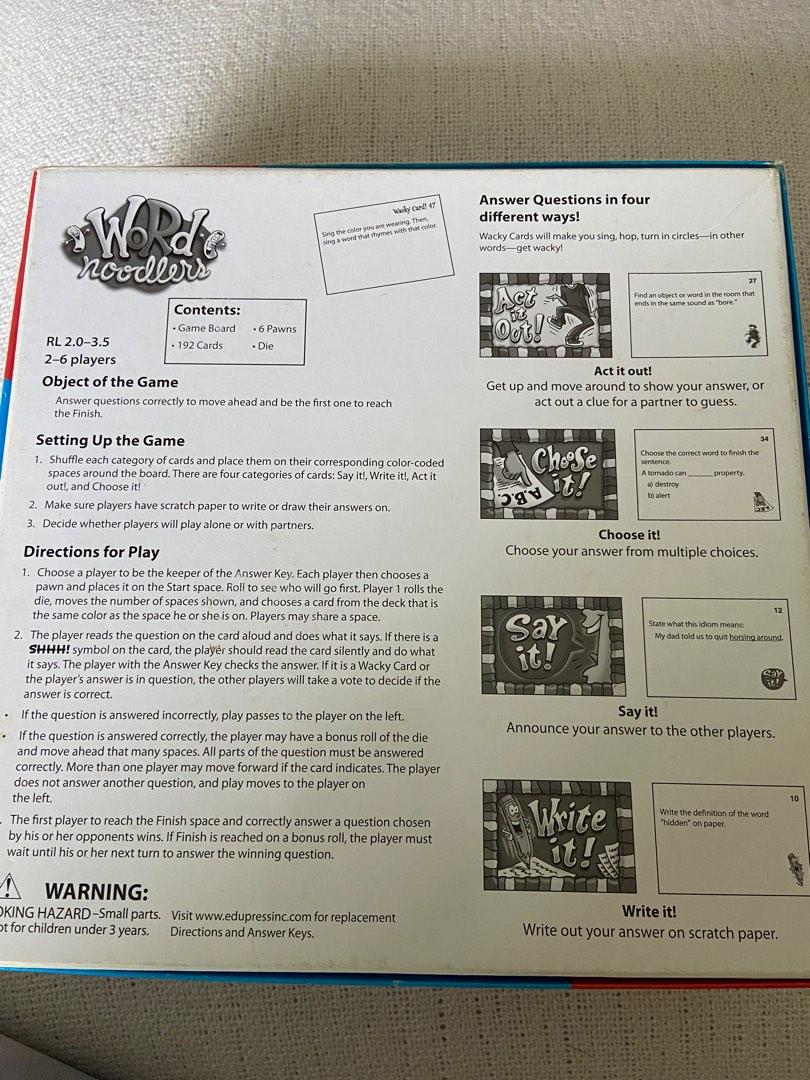 Board Game (Word Noodles), Hobbies & Toys, Toys & Games on Carousell