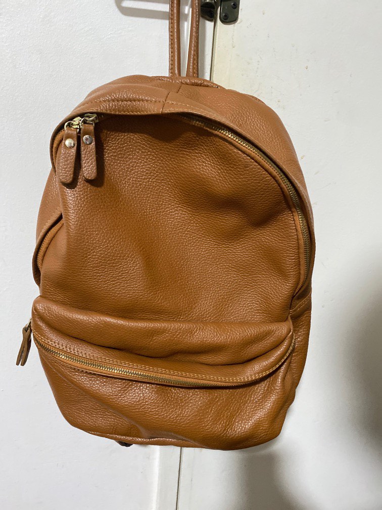 Brown Leather Backpack, Women's Fashion, Bags & Wallets, Backpacks on ...