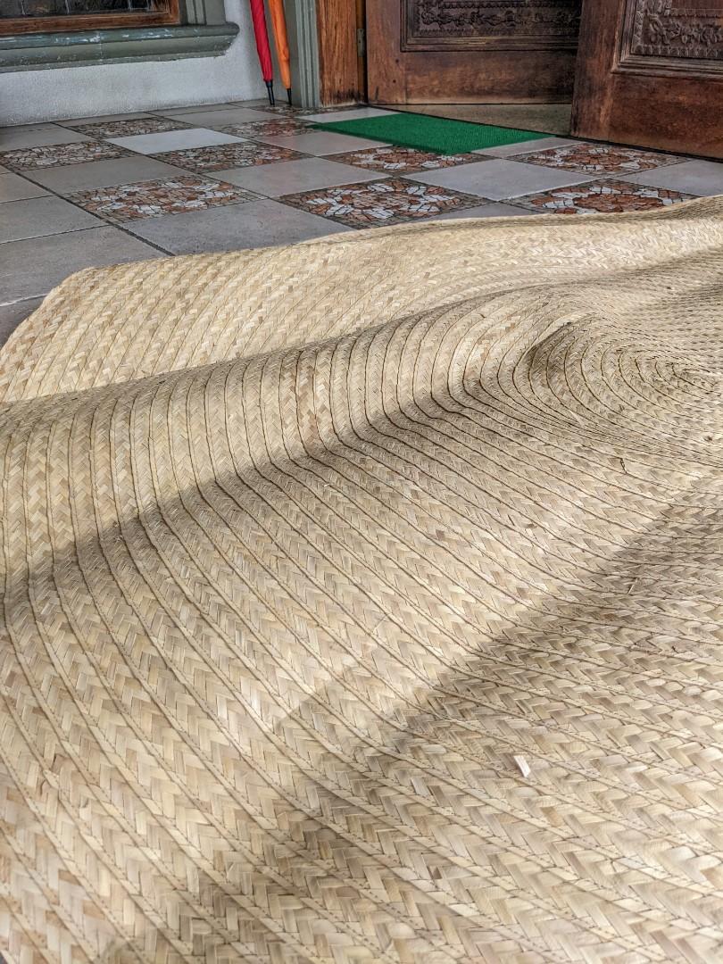 Buri Rattan Hemp Round Rug Carpet, Furniture & Home Living, Furniture ...