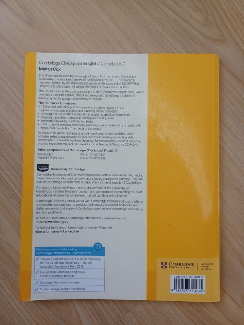 Cambridge Checkpoint English Coursebook Y7, Hobbies & Toys, Books ...