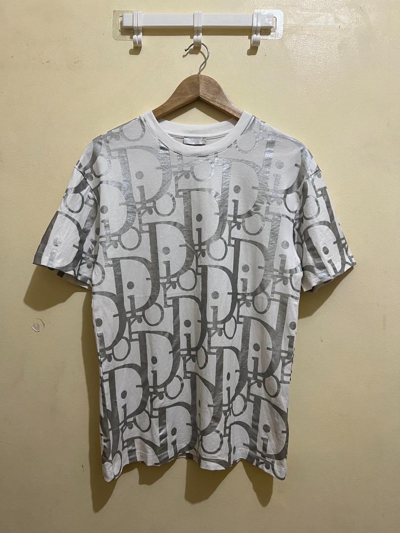 Christian Dior AOP T-Shirt in White, Luxury, Apparel on Carousell