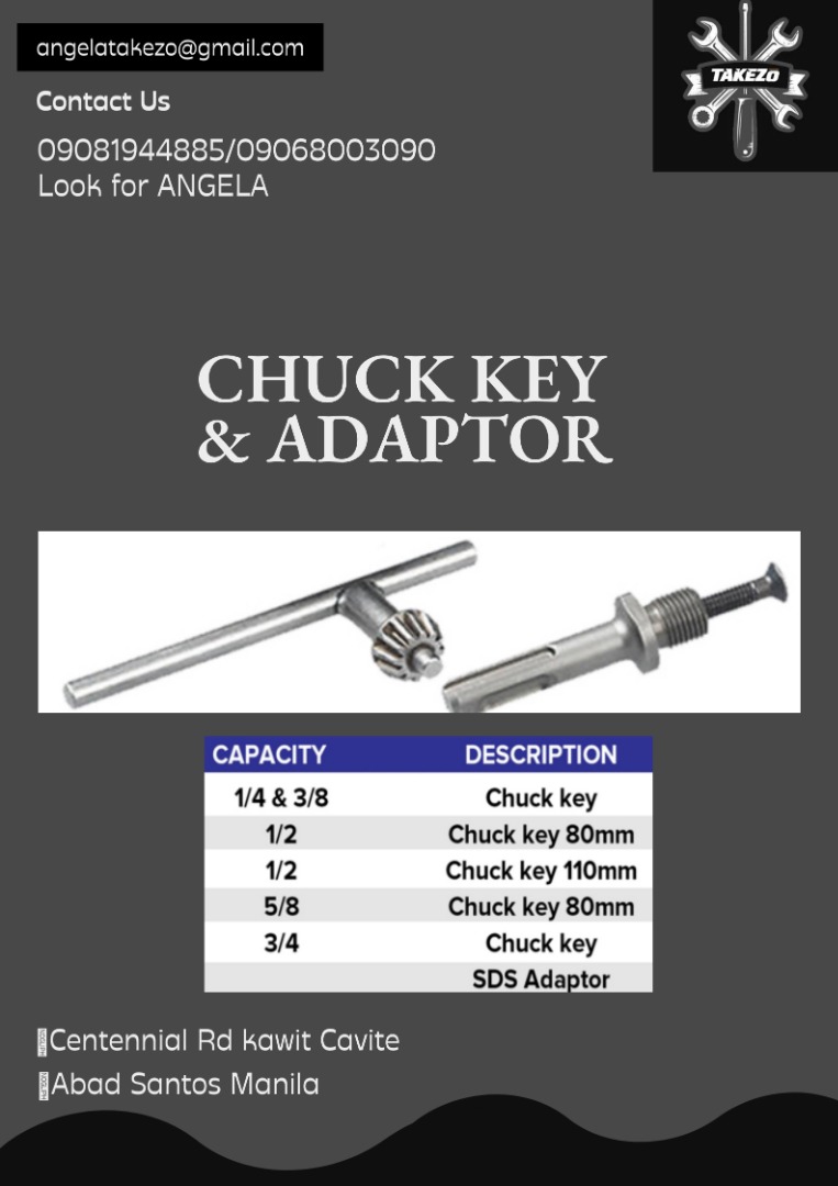 Chuck Key & Adaptor, Commercial & Industrial, Construction Tools ...