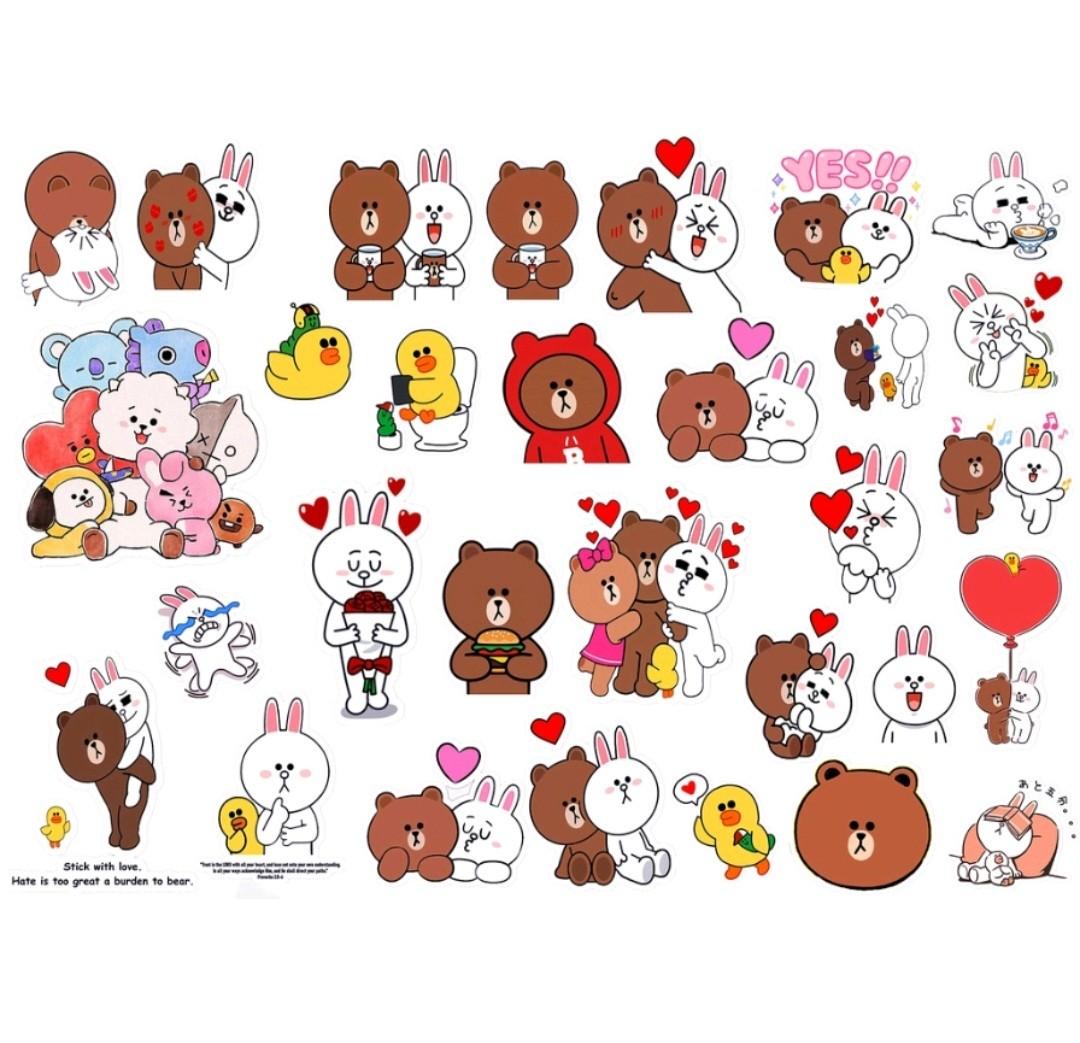 cute kakaotalk line friends stickers, Hobbies & Toys, Stationery ...