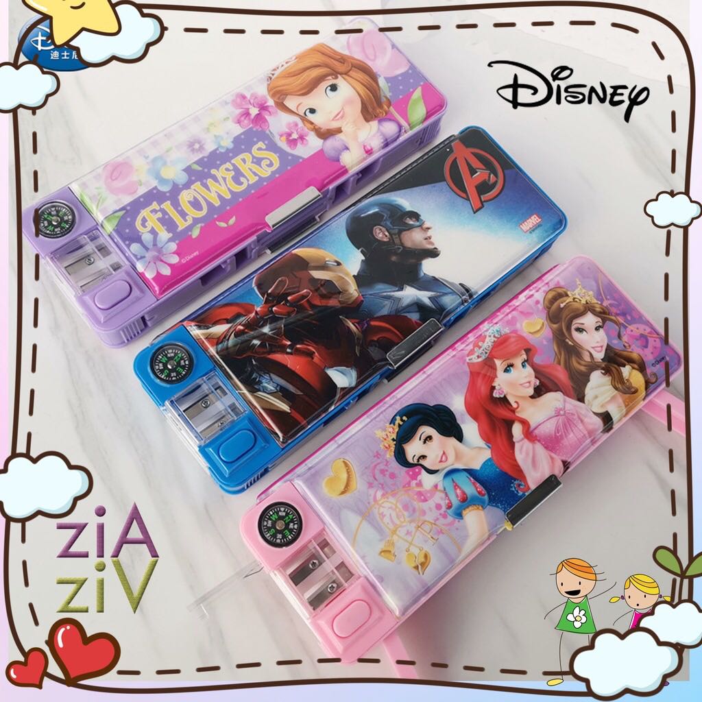 Disney Pencil case Stationery Box Princess sofia marvel avengers Multi ...