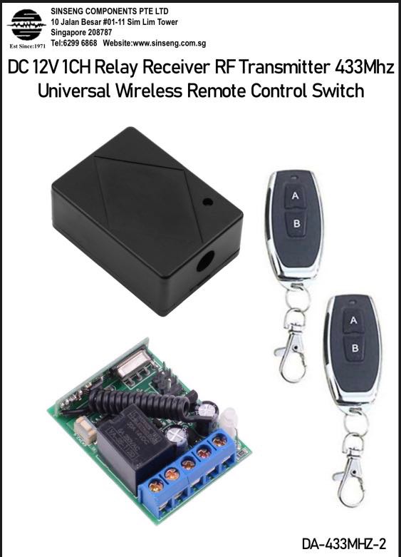 Door Access Remote 433Mhz Universal Wireless Remote Control Switch ...