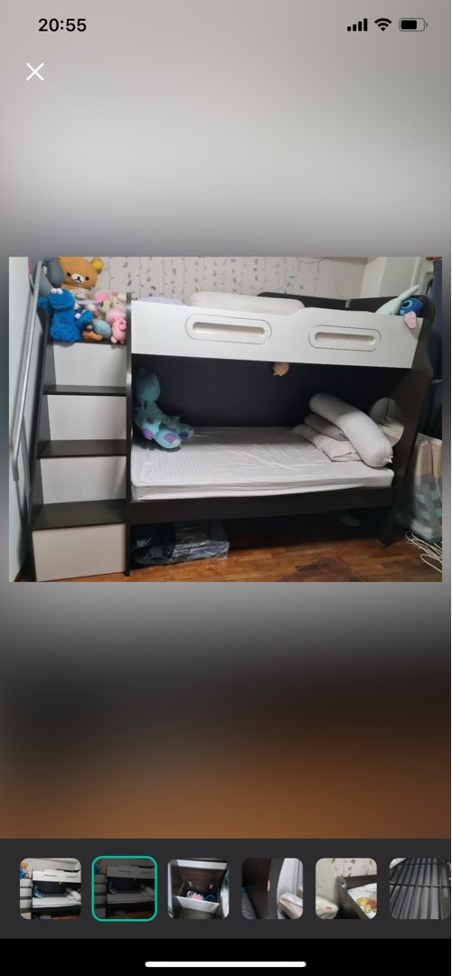 Double decker bed with pull out and storage stairs and pull out ...