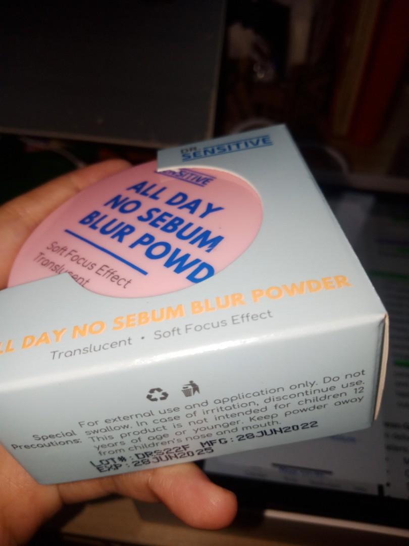 Dr. sensitive all day no sebum blur powder (translucent), Beauty ...