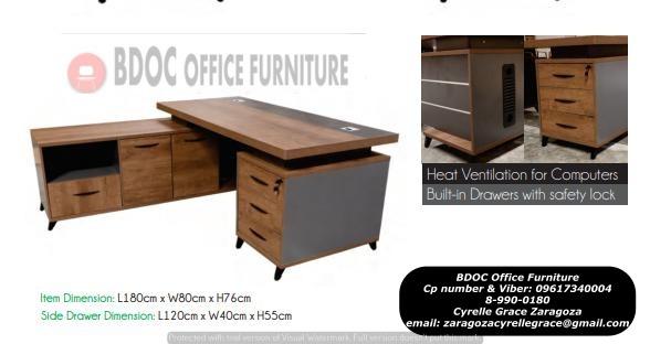 Executive Table with L - Type Drawer \\ Office Table \\ Office ...