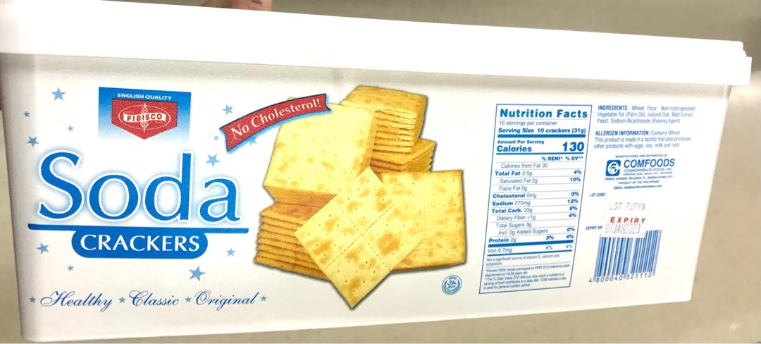 Fibisco Soda Crackers 500g No Cholesterol, Food & Drinks, Packaged ...