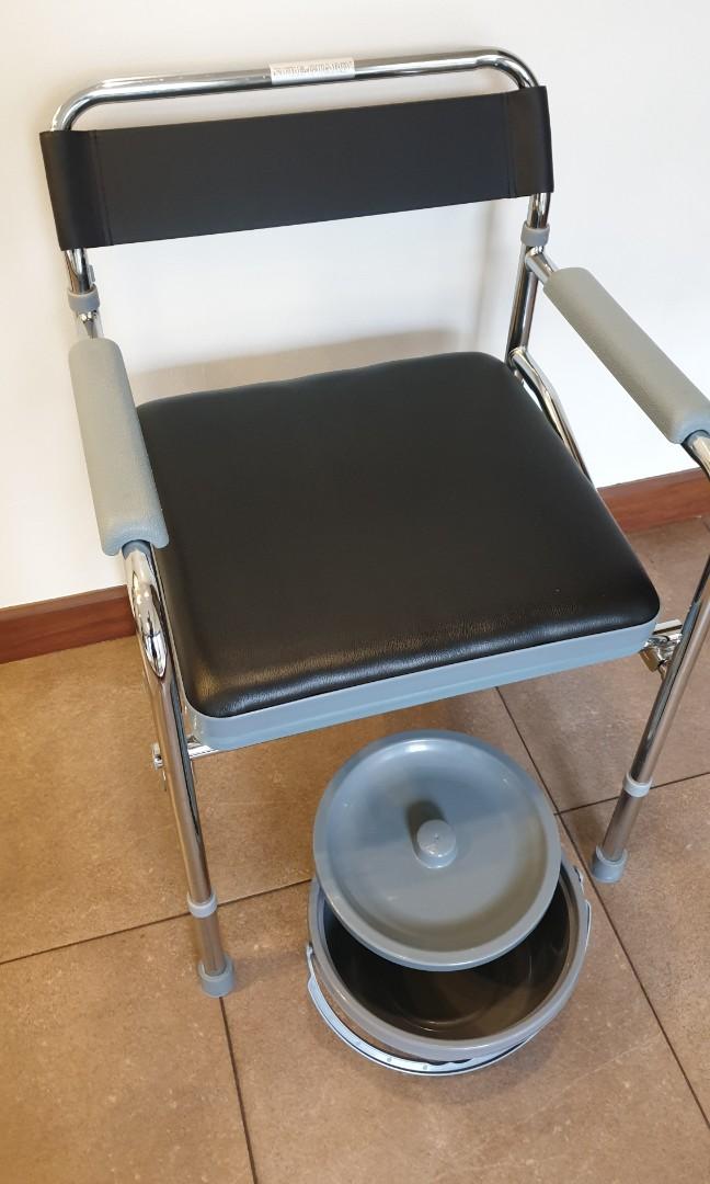 Foldable Commode Toilet Chair for Elderly PWD, Furniture & Home Living ...