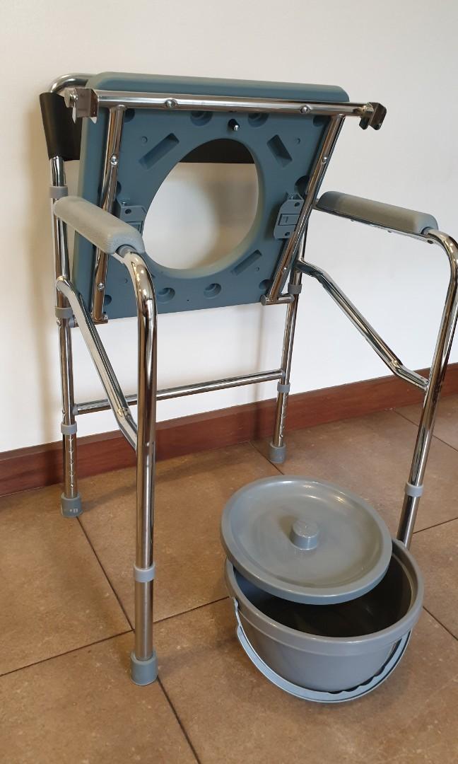 Foldable Commode Toilet Chair for Elderly PWD, Furniture & Home Living ...