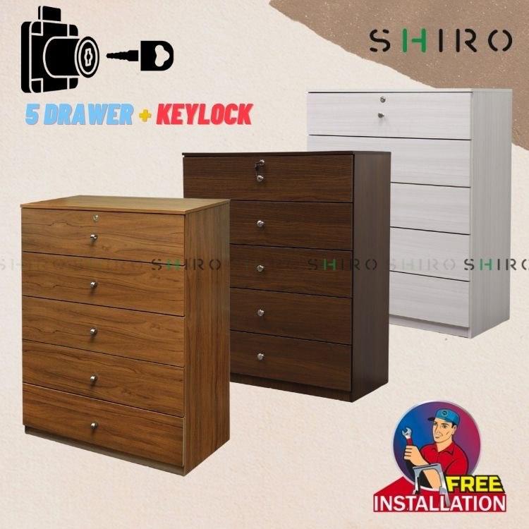 (Free Installation) Laci Baju Drawer Storage Cabinet 5 Layer Chest ...